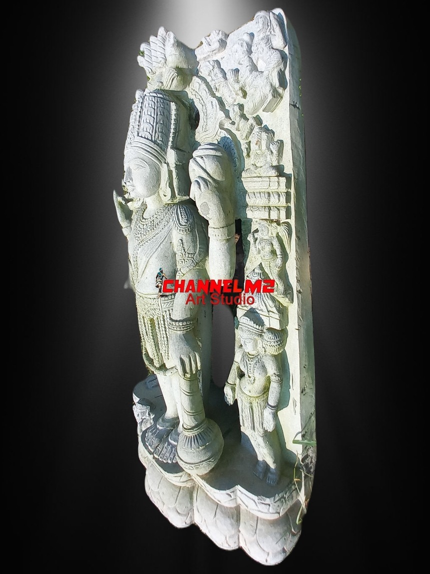 Unique Surya Dev Ki Murti In Black Stone – God Of The Sun Statue 48″