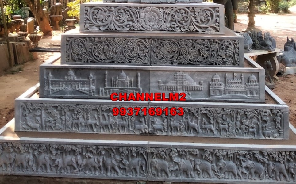 Big Surya Dev Ki Murti In Black Stone 13 Feet - B K Arts